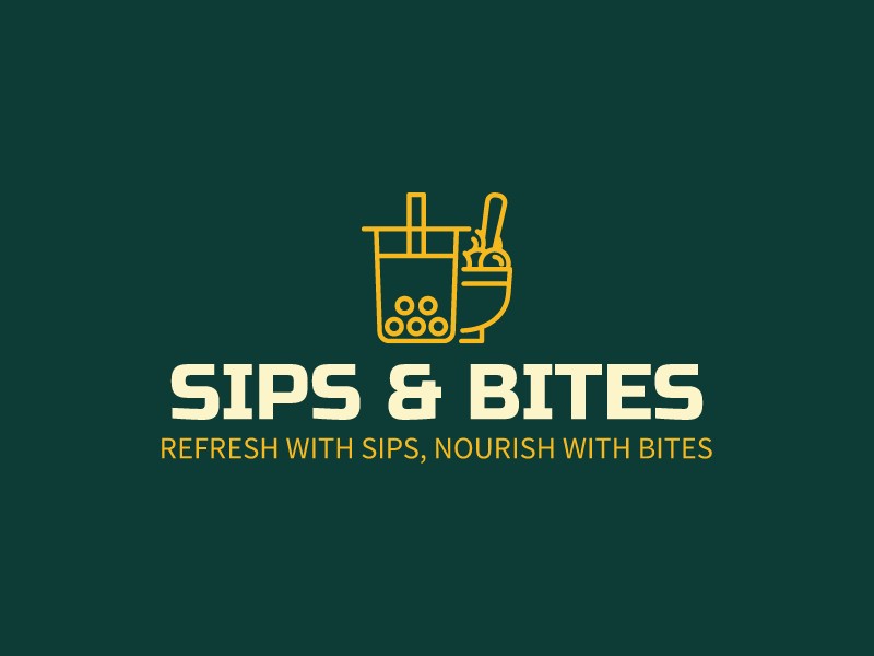 SIPS & BITES logo generated by AI logo maker - Logomakerr.ai